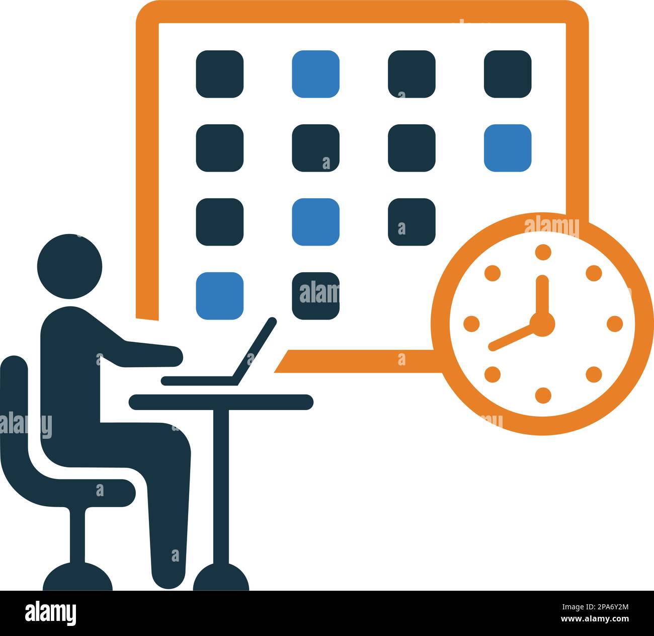 Working Schedule icon symbol for use on mobile apps, print media and ...