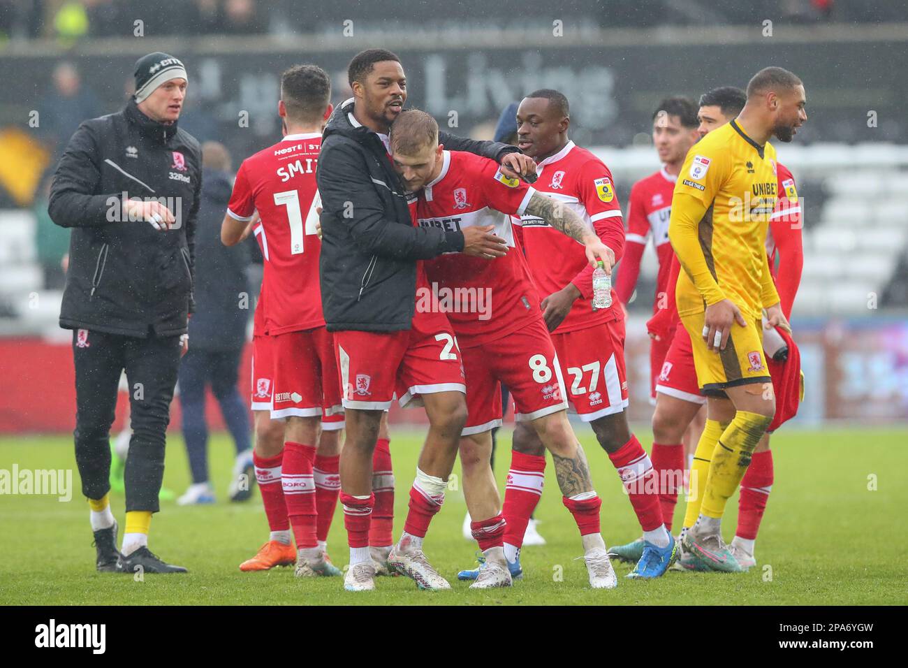 Chuba Akpom #29 of Middlesbrough and Riley McGree #8 of Middlesbrough ...