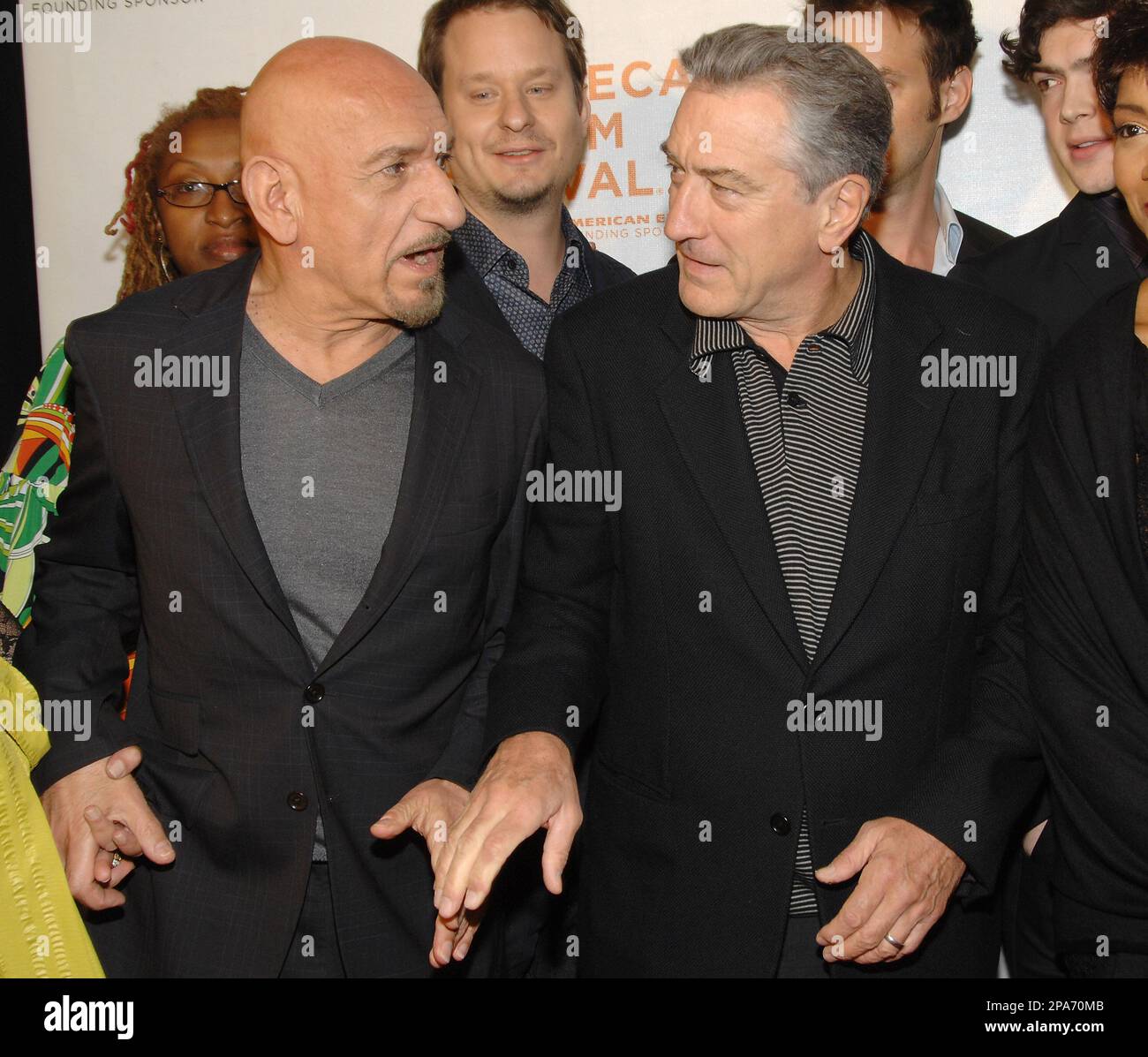 In front, actors Sir Ben Kingsley and Robert De Niro attend the ...