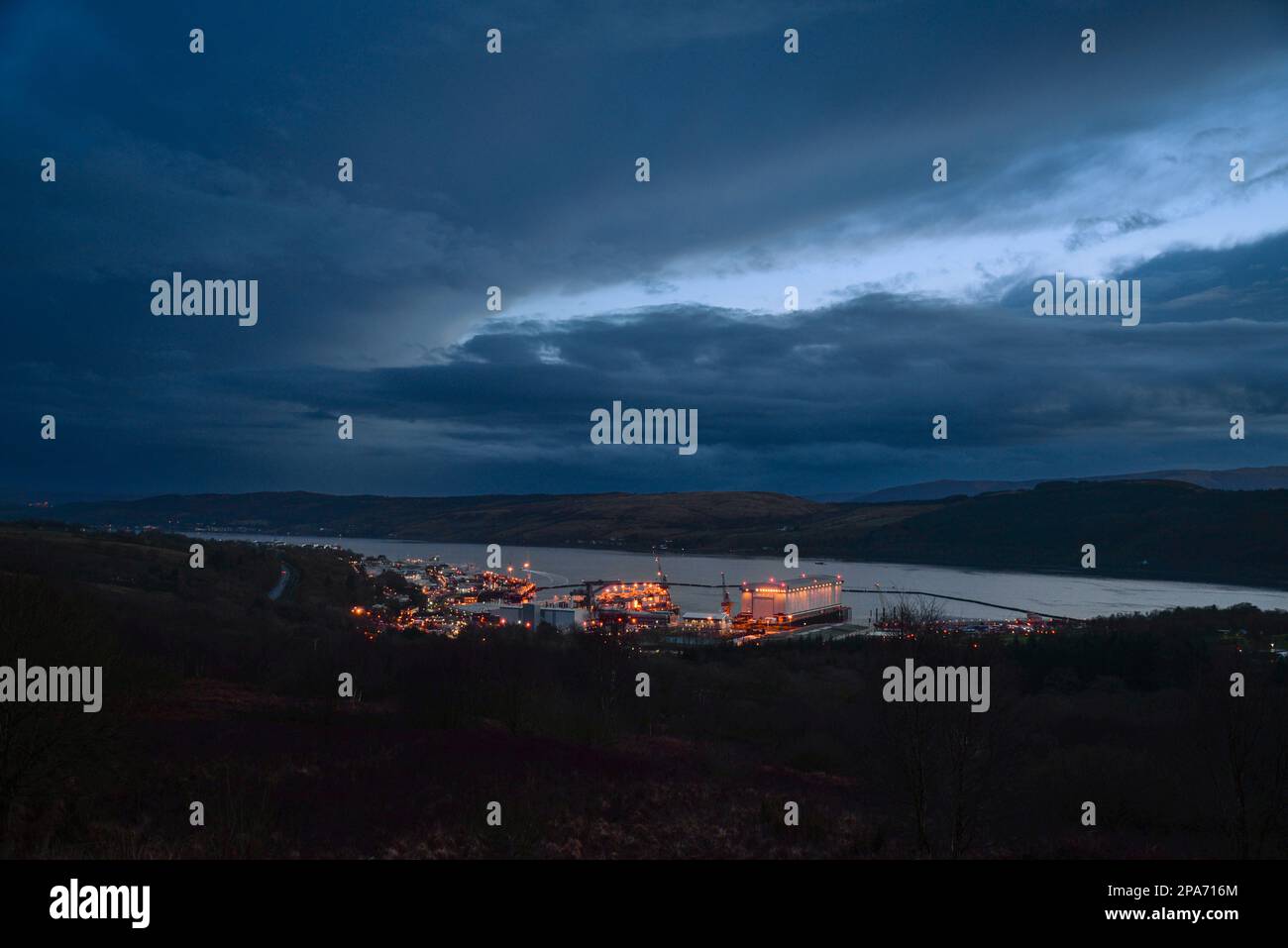 Faslane the home of the UKs nuclear deterrent of Trident submarines ...