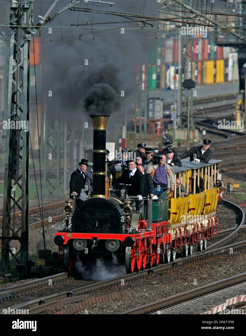 The historic steam locomotive Adler, a replica of Germany's first ...