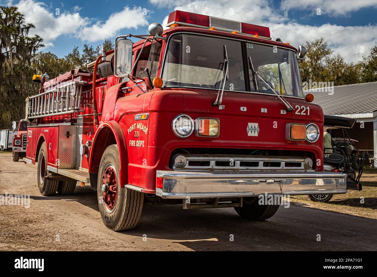 Fort Meade, FL - February 26, 2022: Low perspective front corner view ...