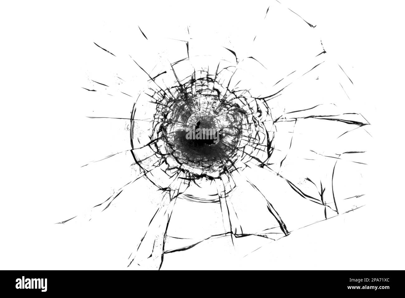A broken hole in the glass. png Stock Photo - Alamy