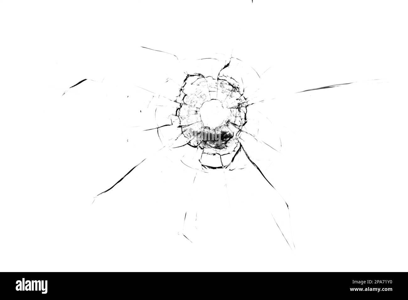 A broken hole in the glass. png Stock Photo - Alamy