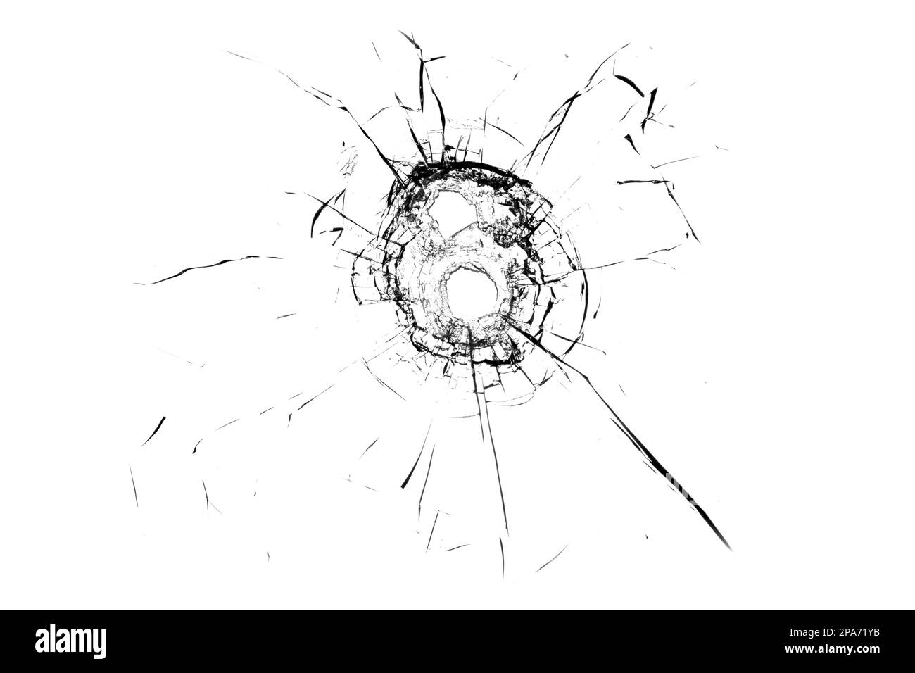 A broken hole in the glass. png Stock Photo - Alamy