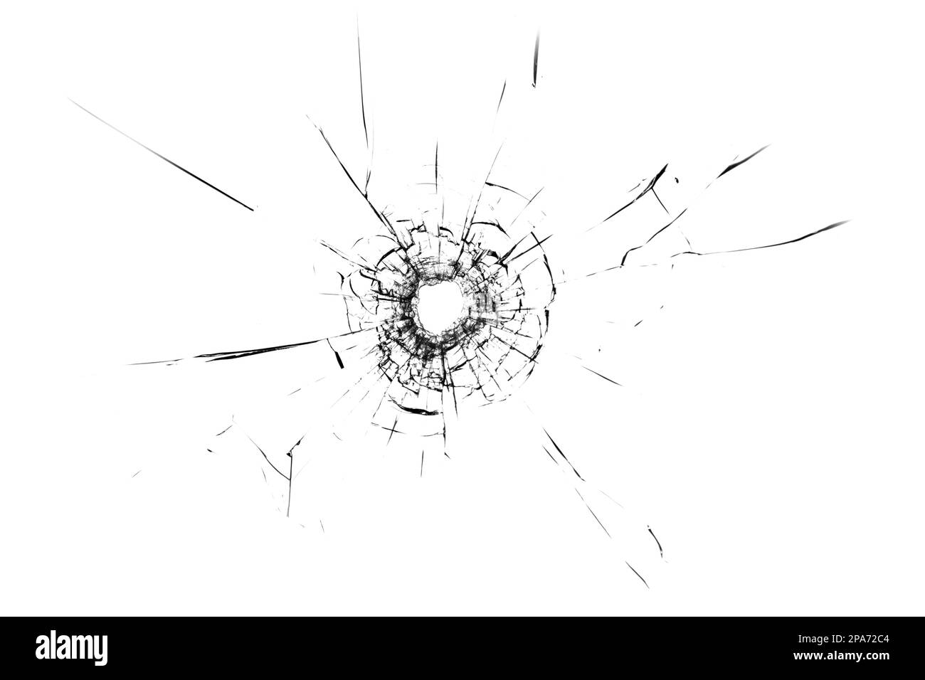 A broken hole in the glass. png Stock Photo - Alamy