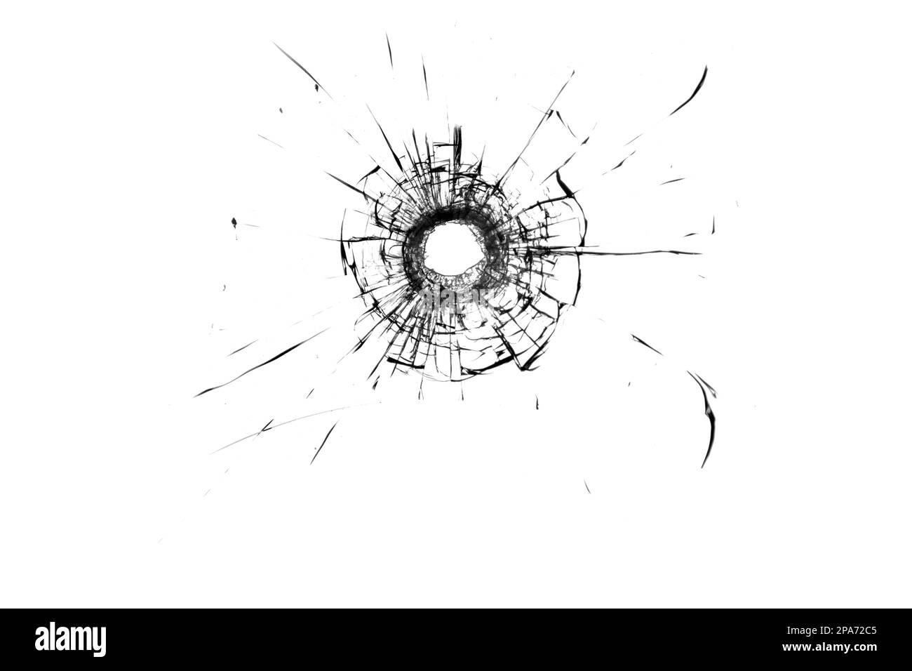 A broken hole in the glass. png Stock Photo - Alamy