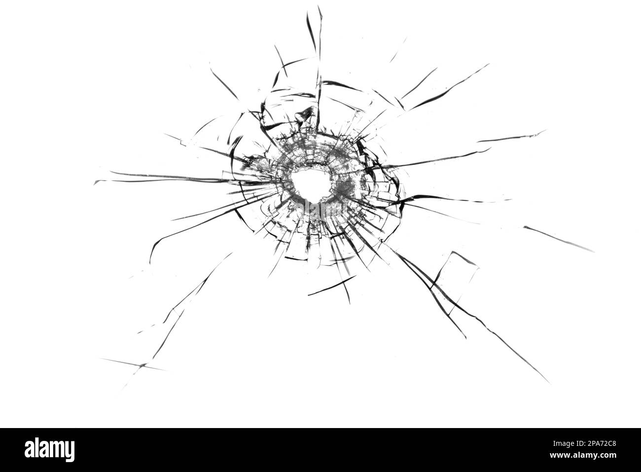 A broken hole in the glass. png Stock Photo - Alamy