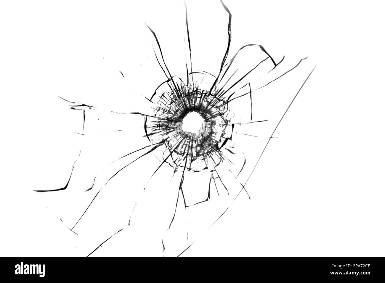 A broken hole in the glass. png Stock Photo - Alamy