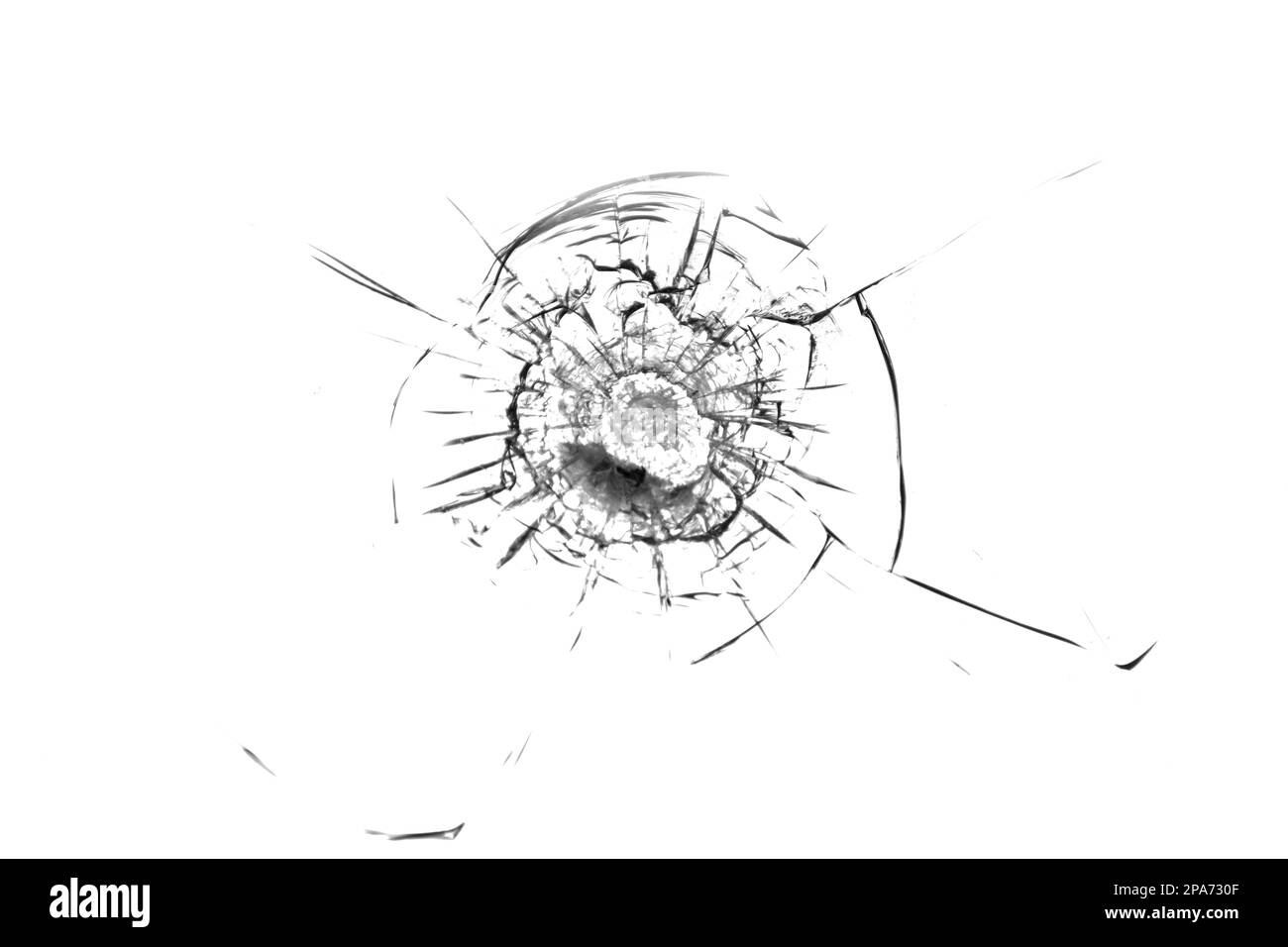 A broken hole in the glass. png Stock Photo - Alamy
