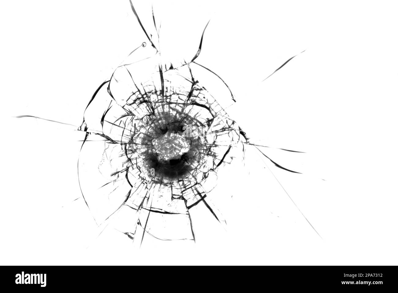 A broken hole in the glass. png Stock Photo - Alamy