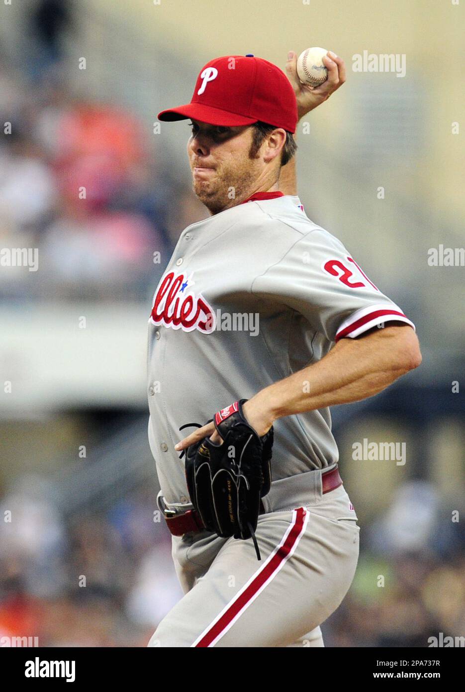 Philadelphia Phillies starting pitcher Adam Eaton throws in the third ...