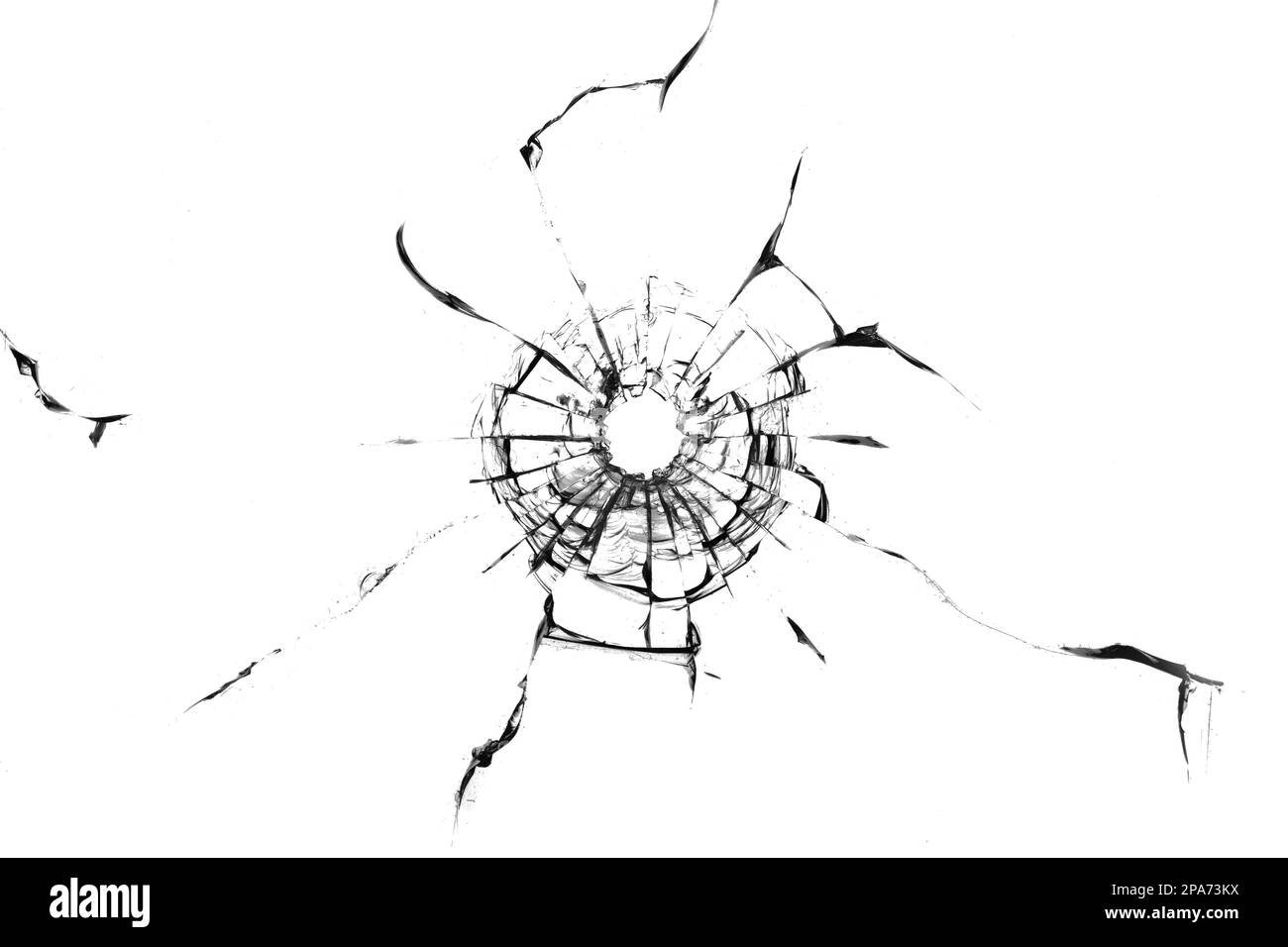 A broken hole in the glass. png Stock Photo - Alamy