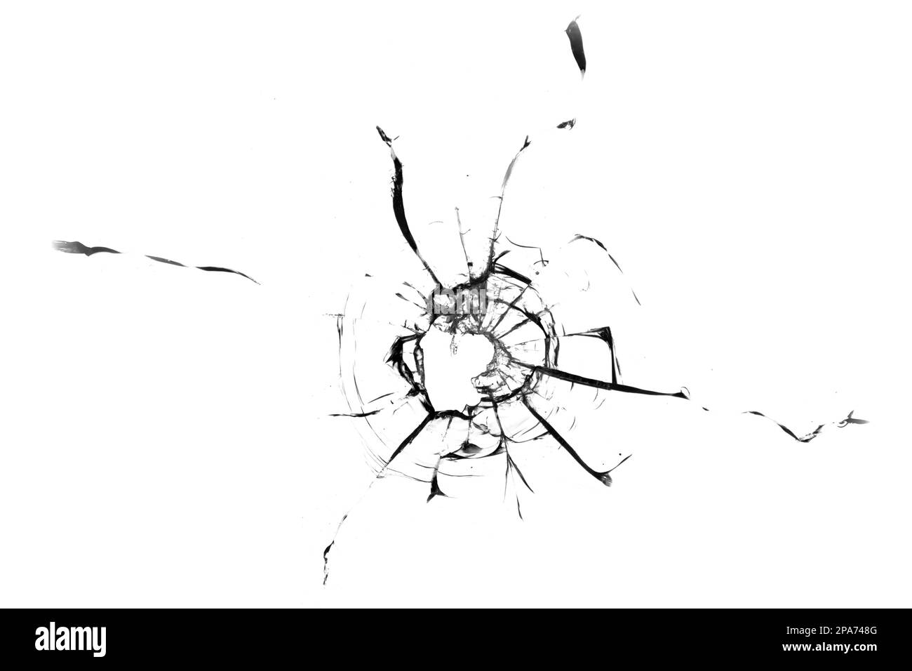 A broken hole in the glass. png Stock Photo - Alamy