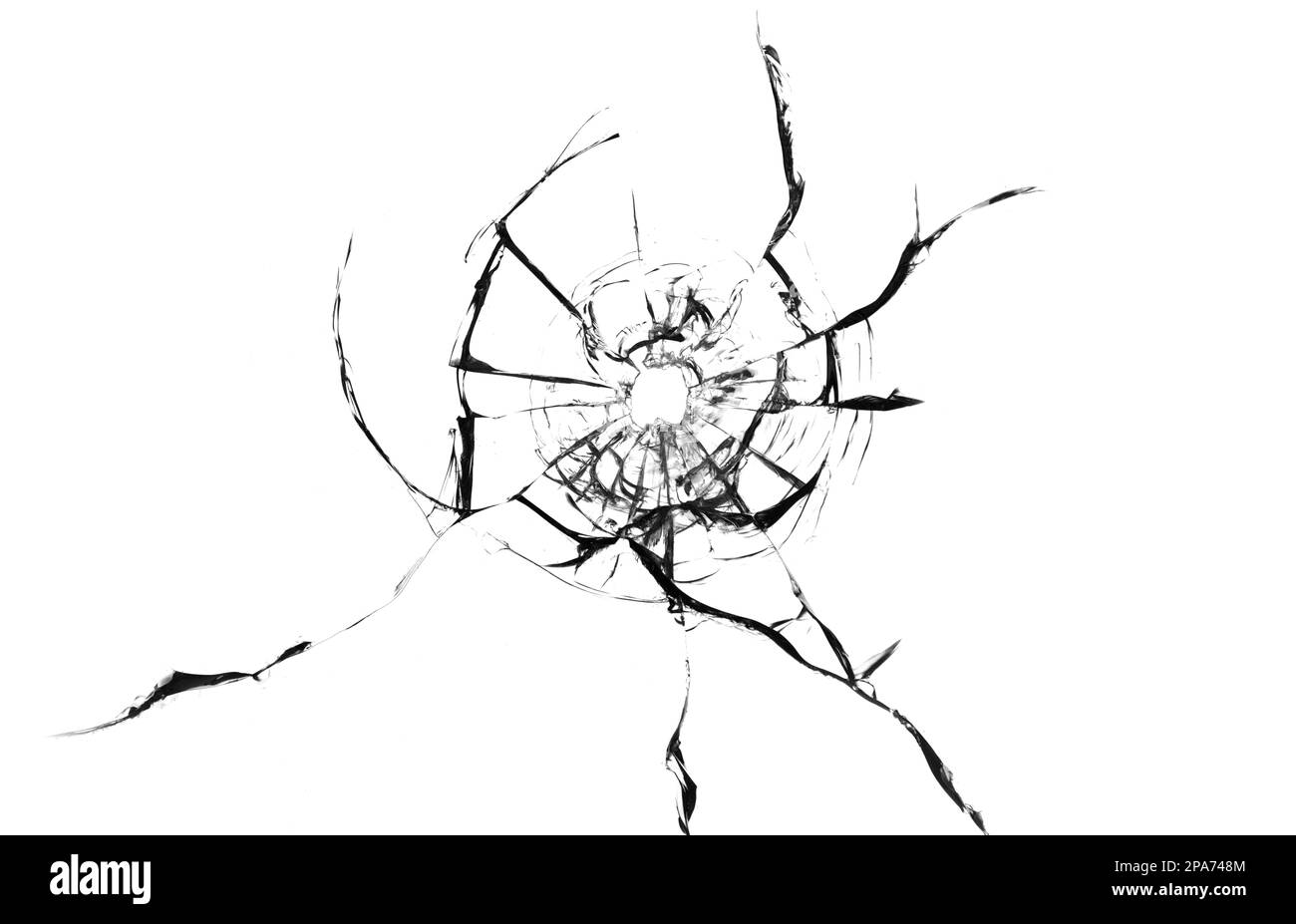 A broken hole in the glass. png Stock Photo - Alamy