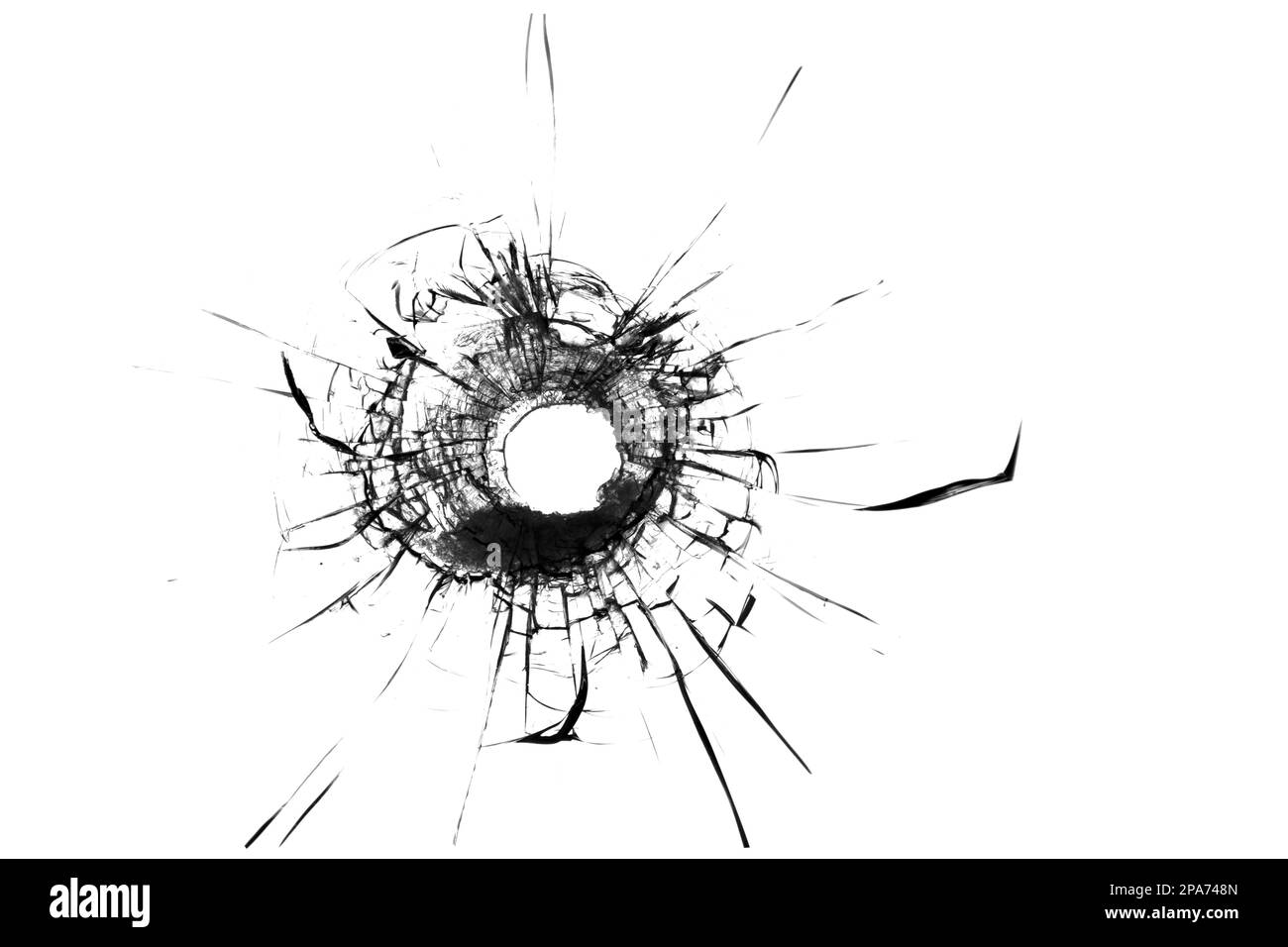 A broken hole in the glass. png Stock Photo - Alamy