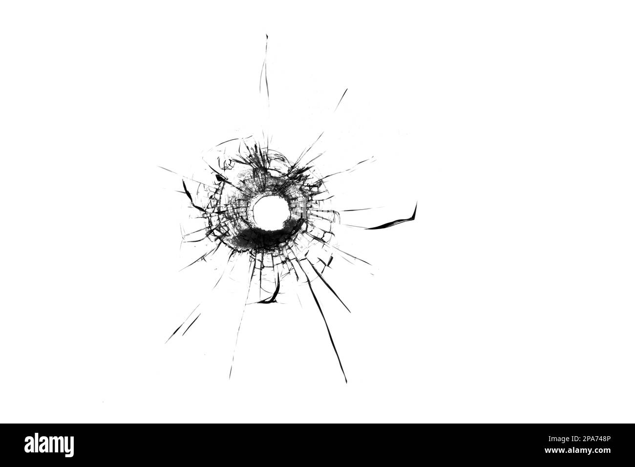 A broken hole in the glass. png Stock Photo - Alamy