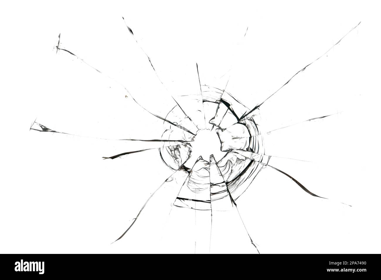 A broken hole in the glass. png Stock Photo - Alamy