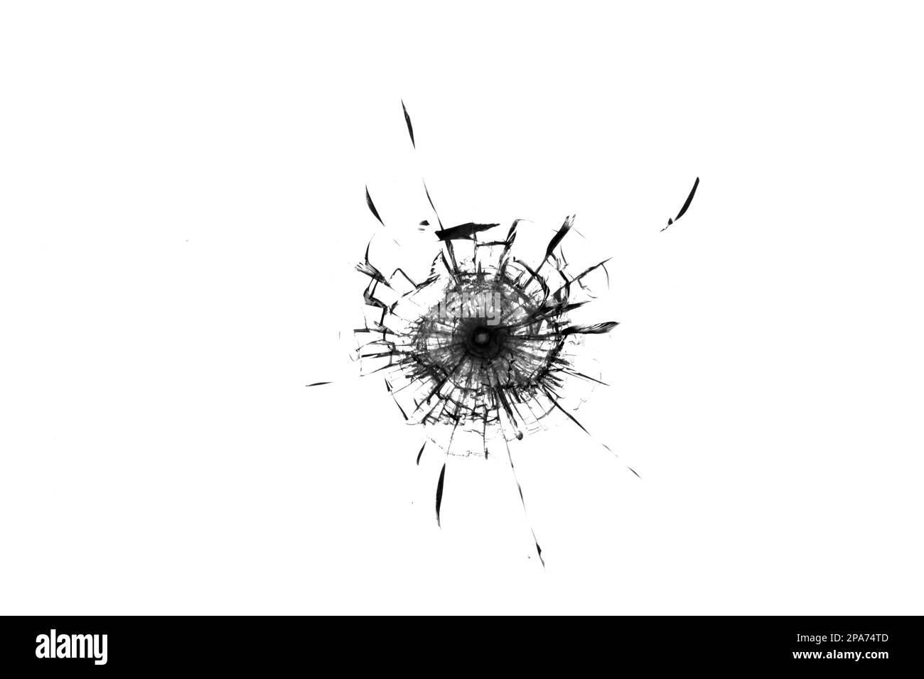 A broken hole in the glass. png Stock Photo - Alamy