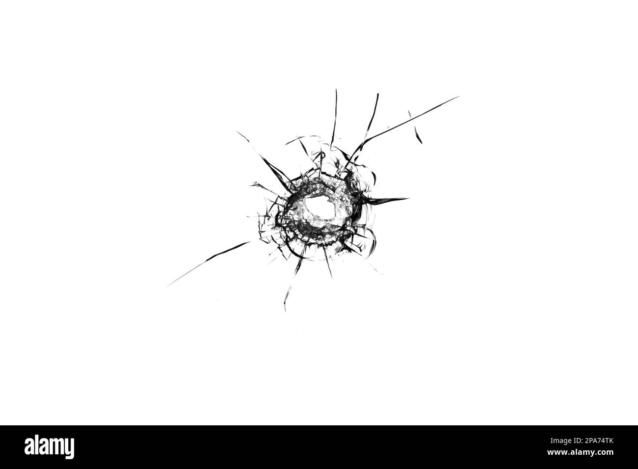 A broken hole in the glass. png Stock Photo - Alamy