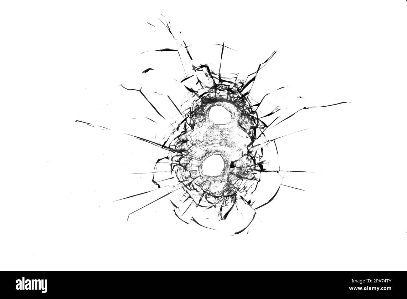 A broken hole in the glass. png Stock Photo - Alamy