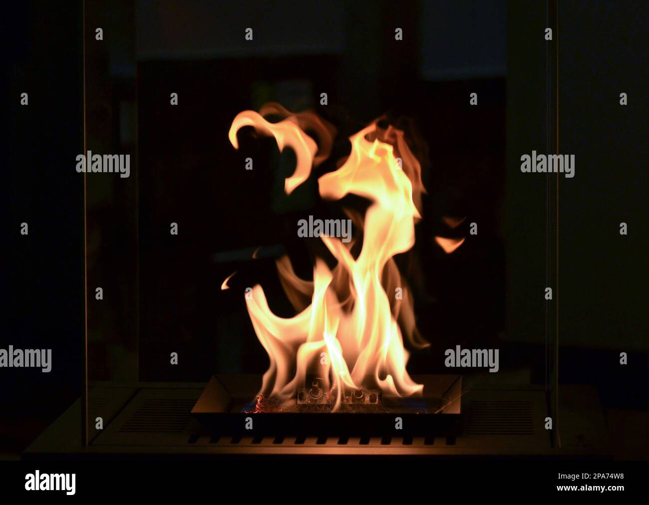 Modern bio fireplot fireplace on ethanol gas. Smart ecological ...