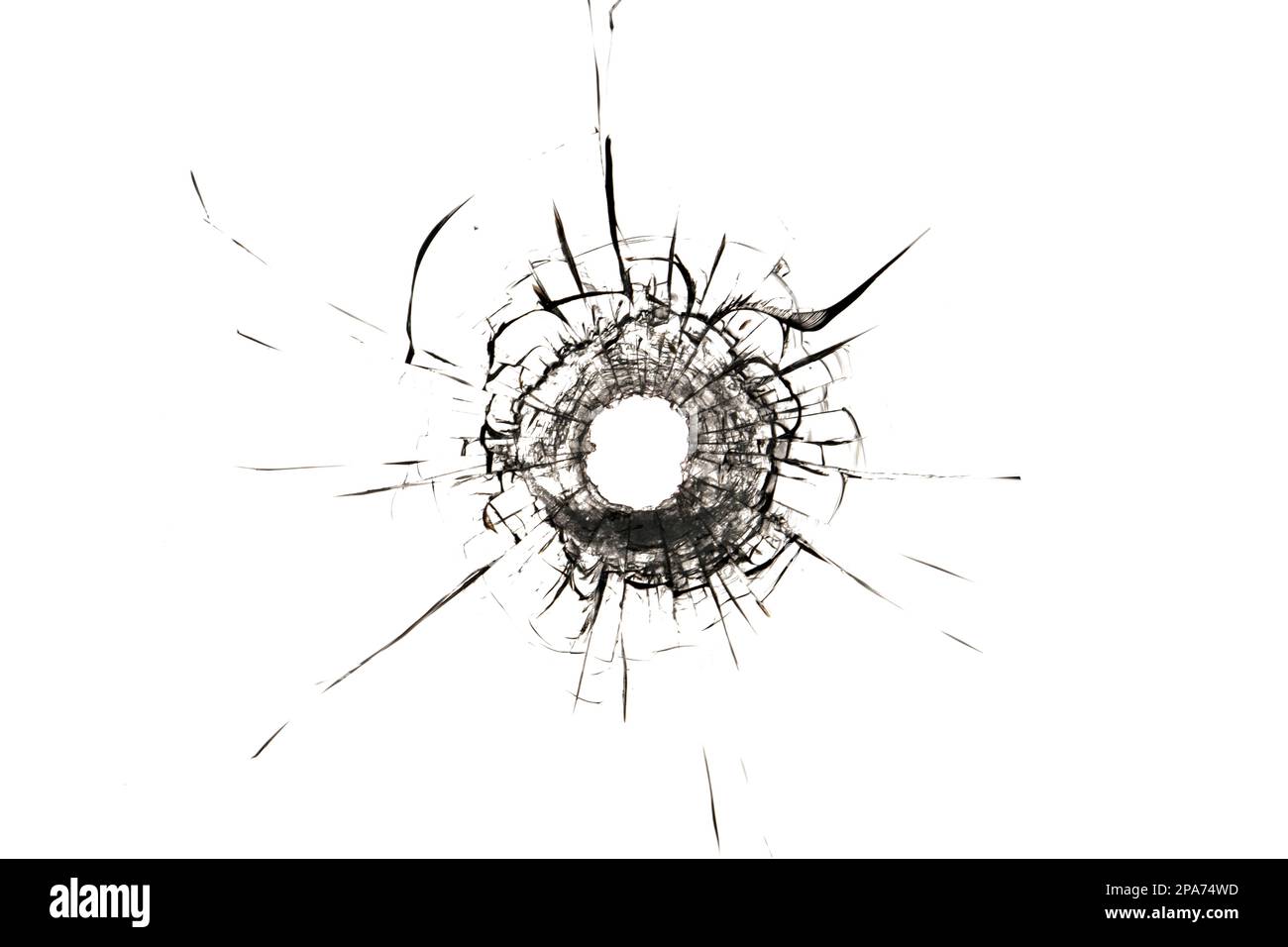 A broken hole in the glass. png Stock Photo - Alamy