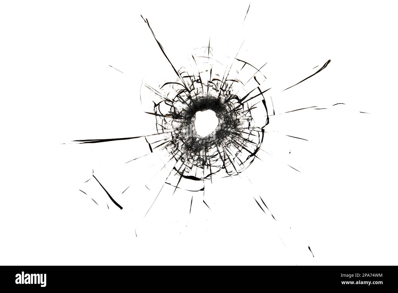 A broken hole in the glass. png Stock Photo - Alamy