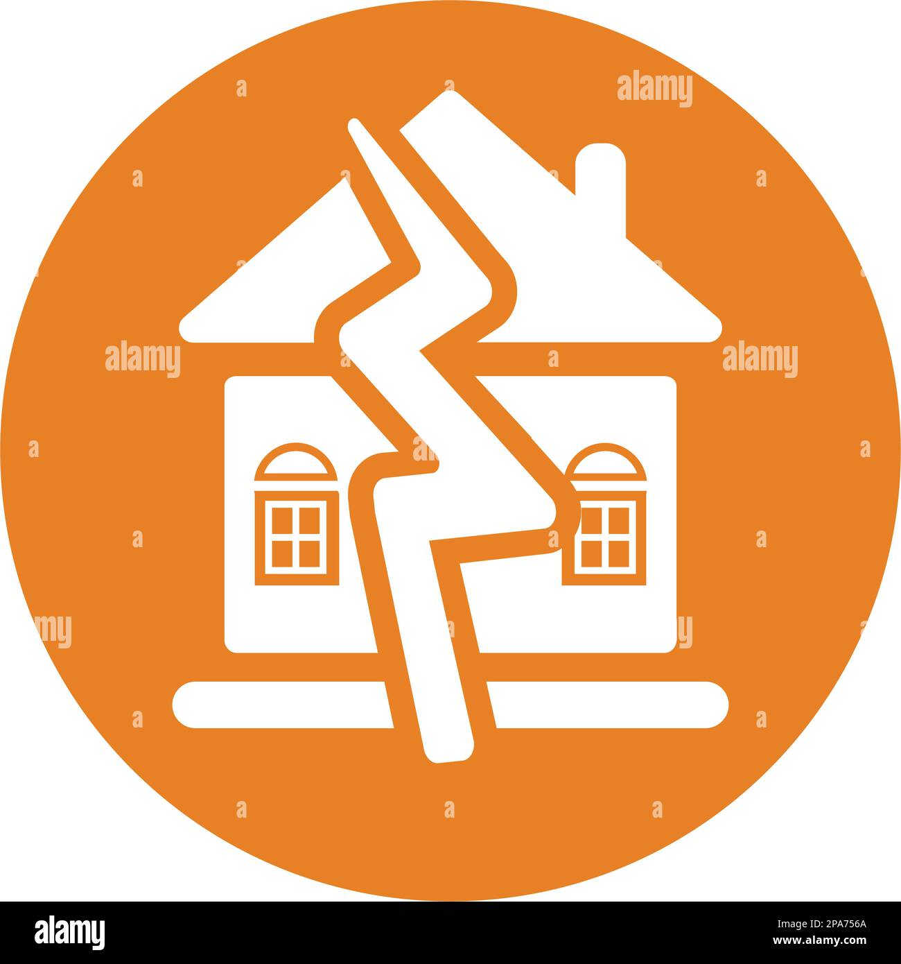 Earthquake damage building crack Cut Out Stock Images & Pictures - Alamy