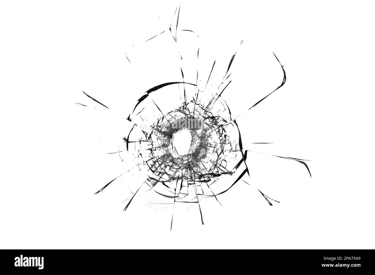 A broken hole in the glass. png Stock Photo - Alamy