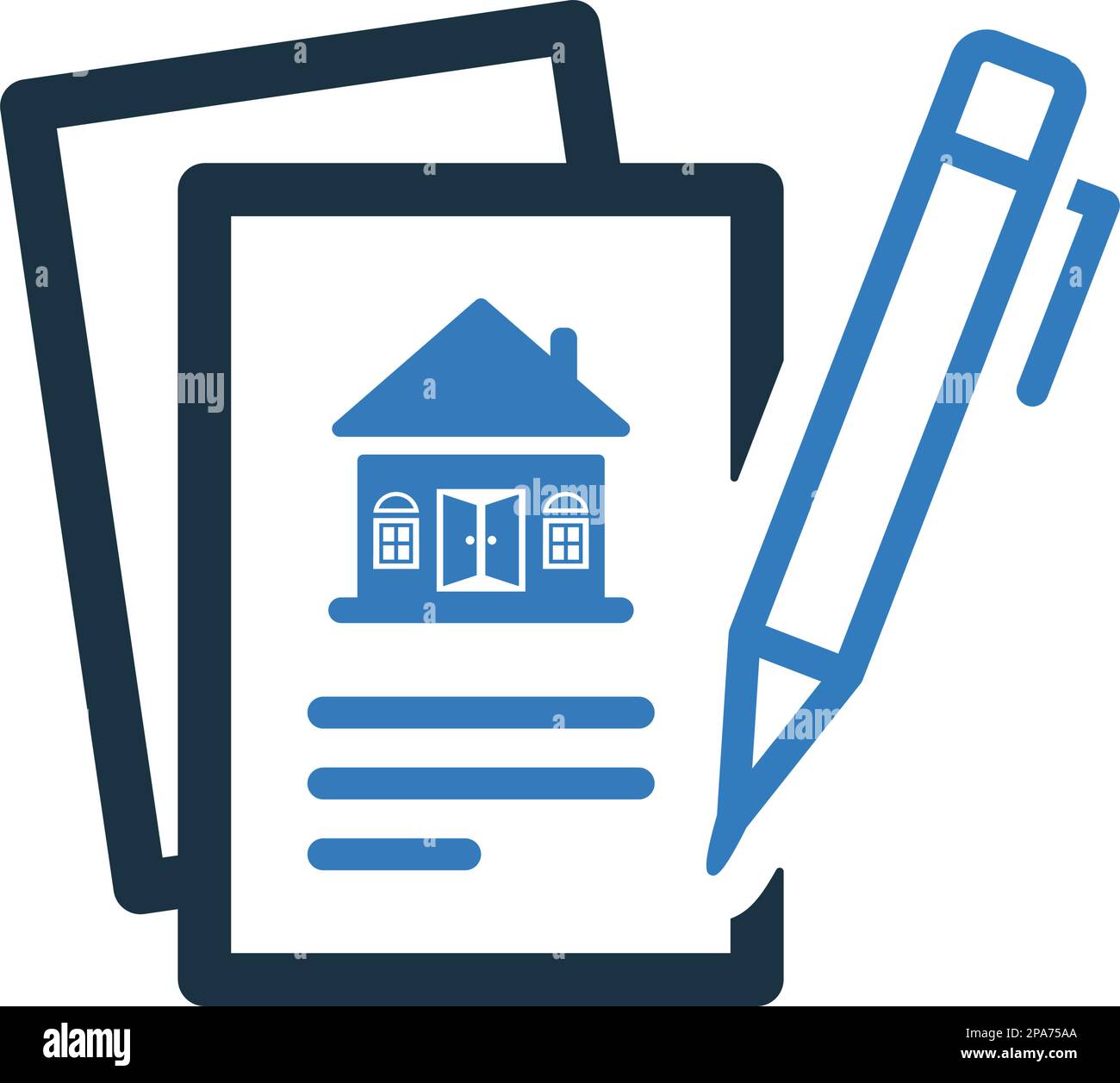 Real estate contract sign icon. Use for commercial, print media, web or ...