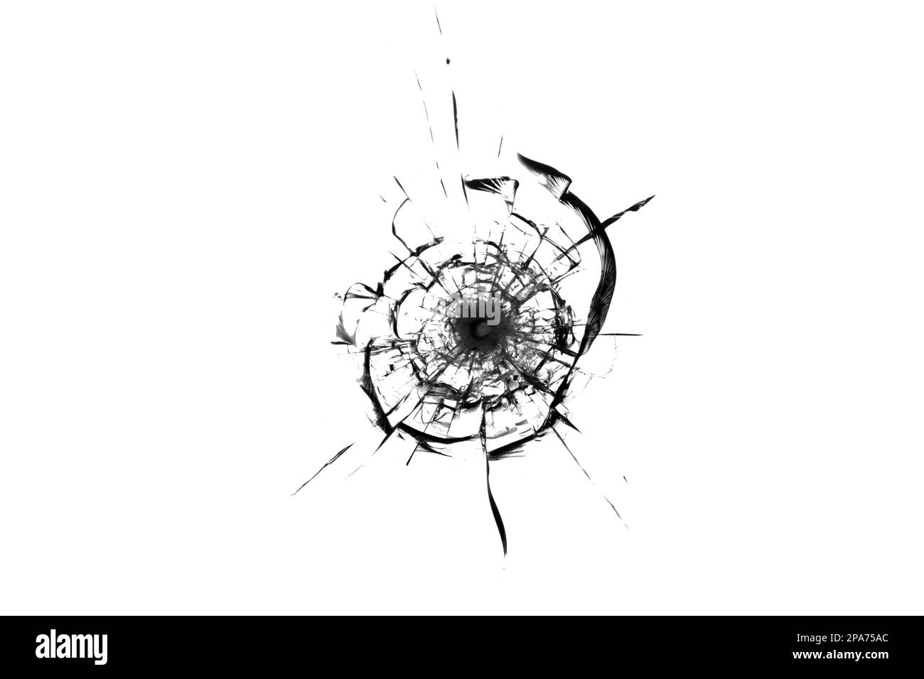 A broken hole in the glass. png Stock Photo - Alamy
