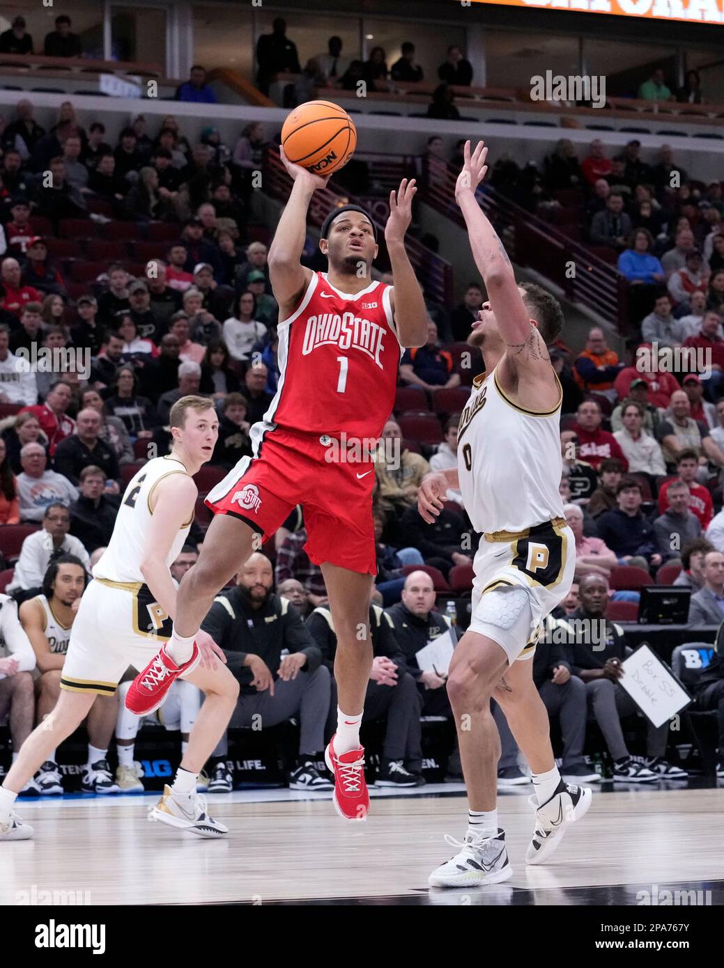 Ohio State's Roddy Gayle Jr. (1) shoots over Purdue's Mason Gillis (0 ...