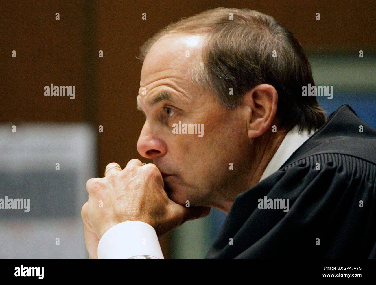 Judge Steven R. Van Sicklen is shown in Los Angeles Superior Court ...