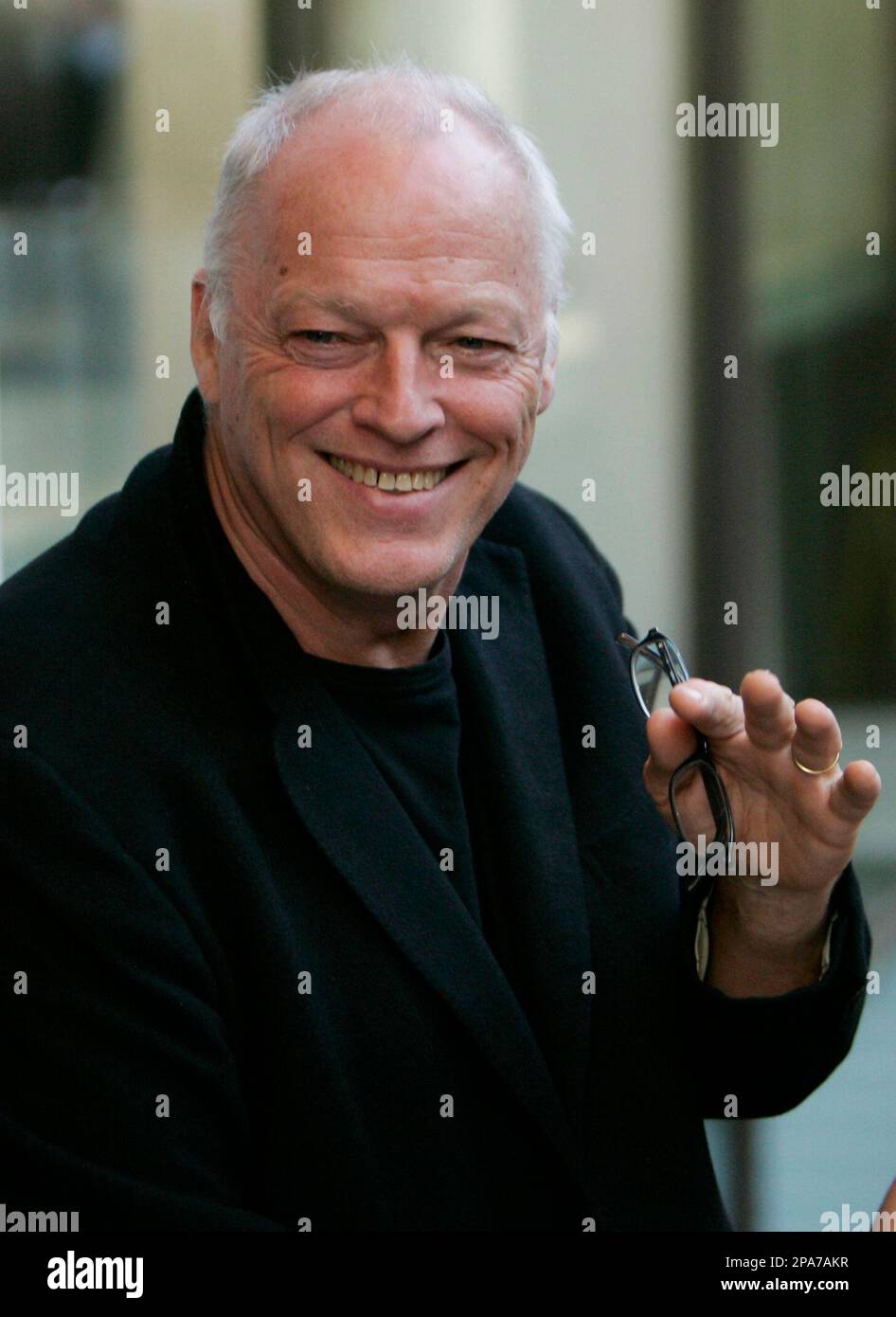 David Gilmour of the Pink Floyd poses for the photographers as he ...