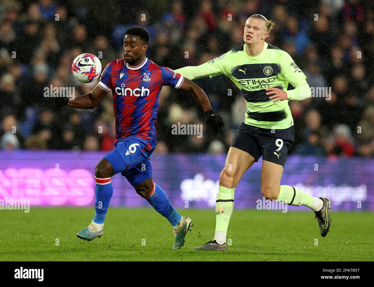 London, UK. 11th Mar, 2023. Marc Guehi of Crystal Palace and Erling ...
