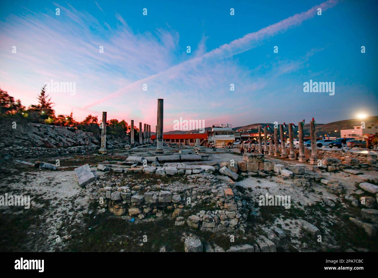 General view of an archaeological site following the Israeli army ...