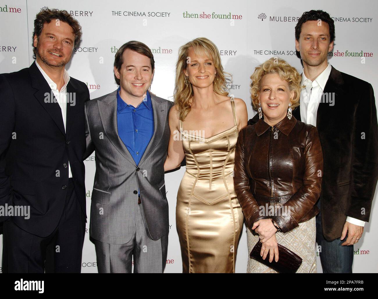 From Left, actors Colin Firth, Matthew Broderick, Helen Hunt, Bette ...