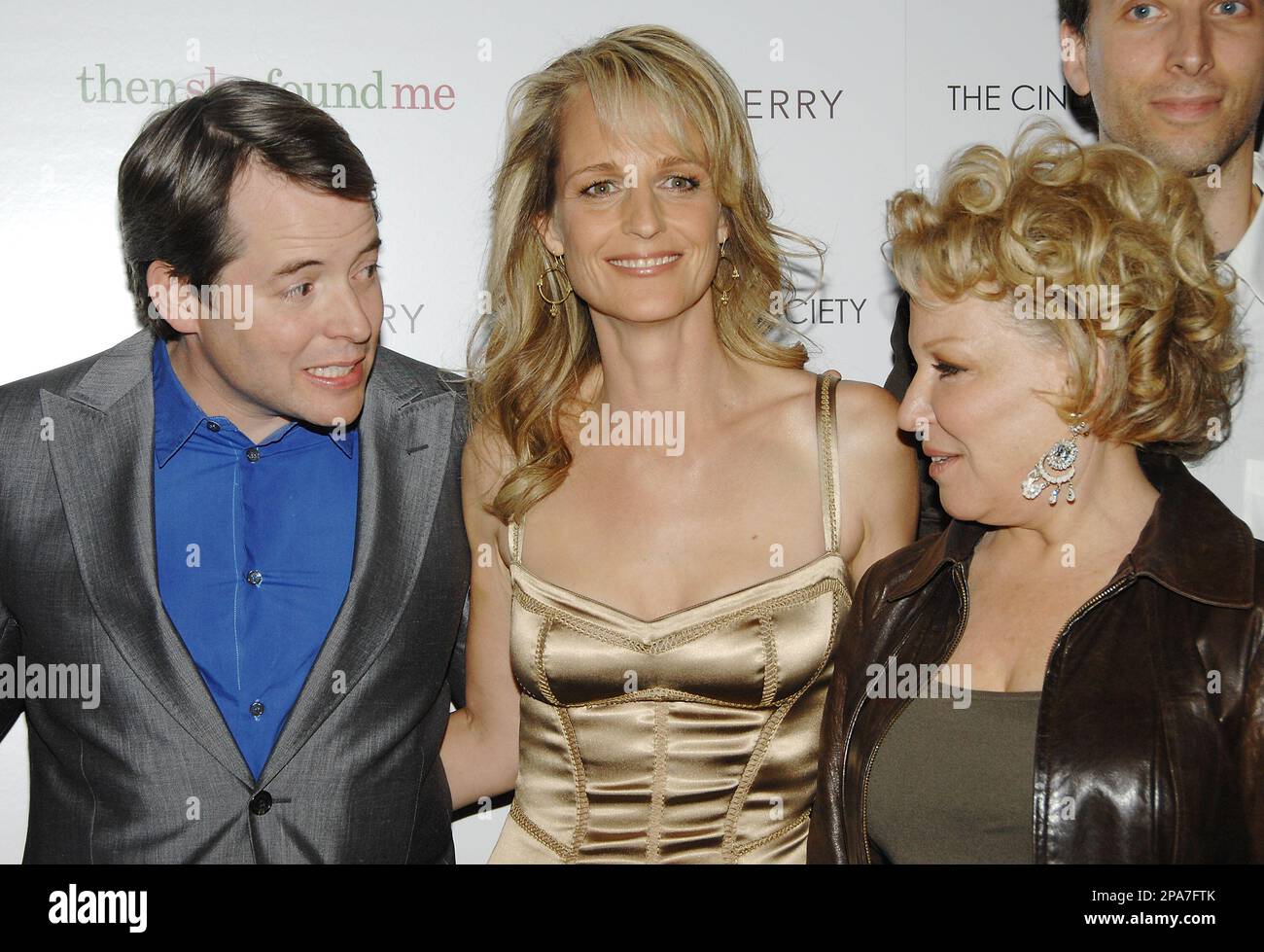 From Left, actors Matthew Broderick, Helen Hunt and Bette Midler attend ...