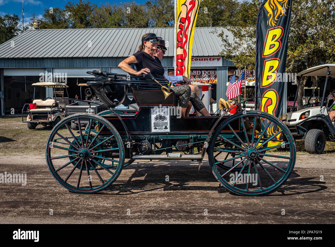 Fort Meade, FL - February 26, 2022: High perspective side view of a ...