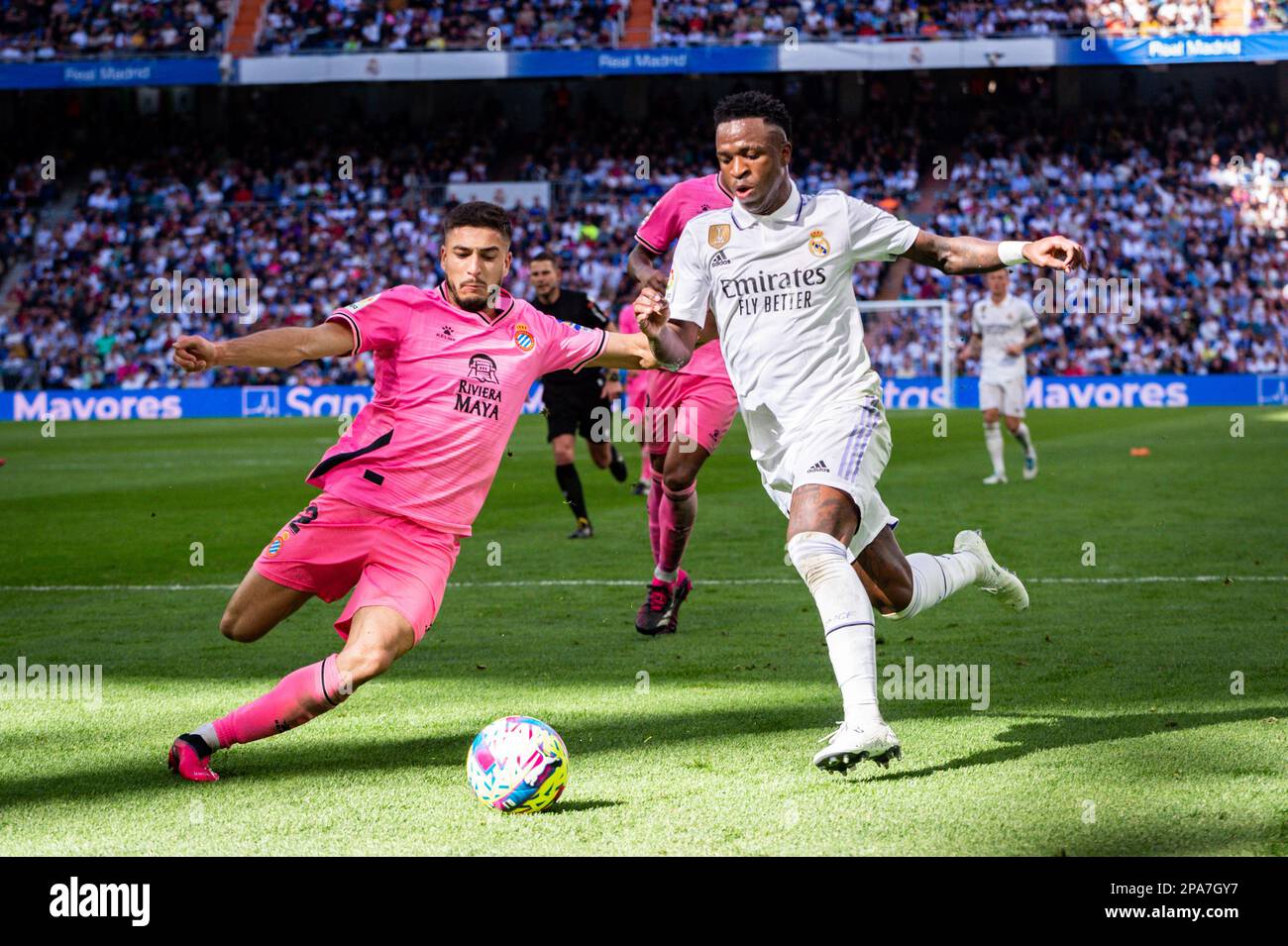 Madrid, Madrid, Spain. 11th Mar, 2023. Vin'cius JÅ“nior (Real Madrid) in action during the ...