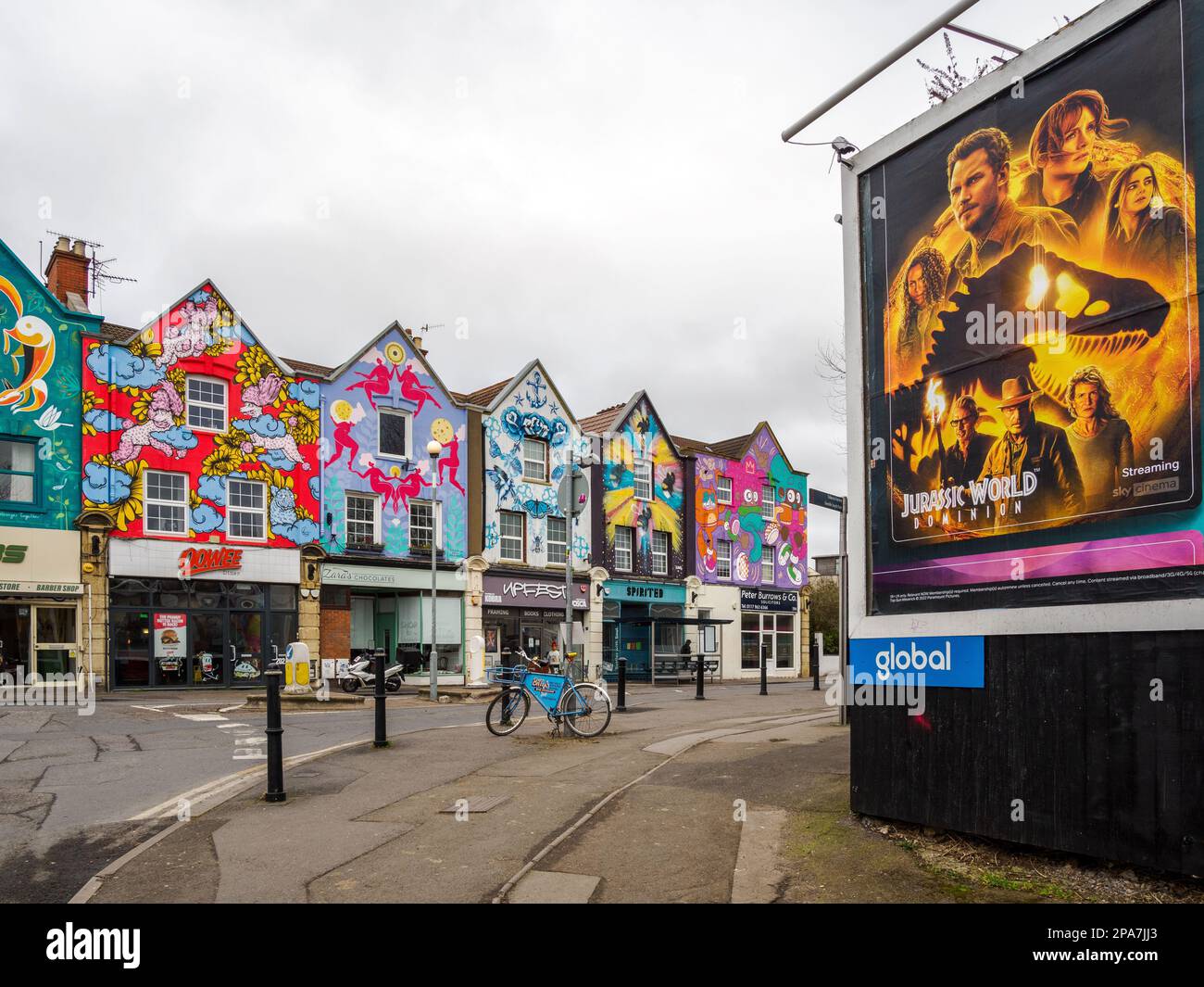 Street art on buildings in Bristol the graffiti capital of the UK Stock ...