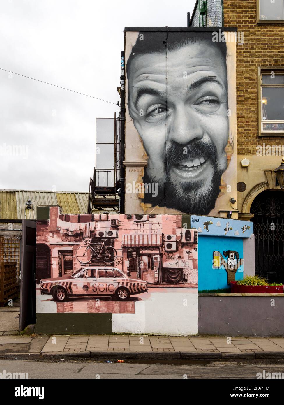 Street art on buildings in Bristol the graffiti capital of the UK Stock ...