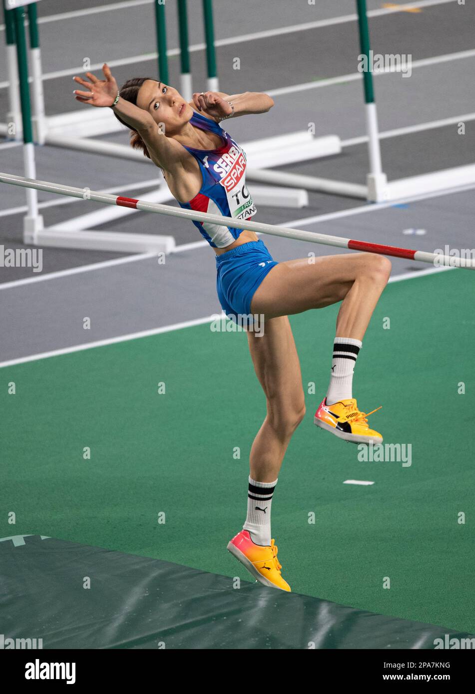 Angelina Topic of Serbia competing in the women’s high jump final at ...