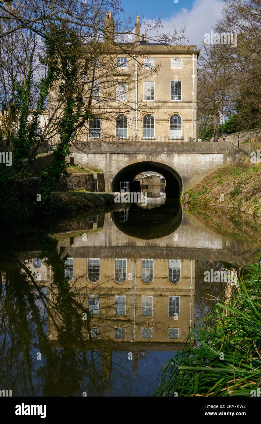 Cleveland House on the Kennet and Avon canal in Bath Somerset UK which ...