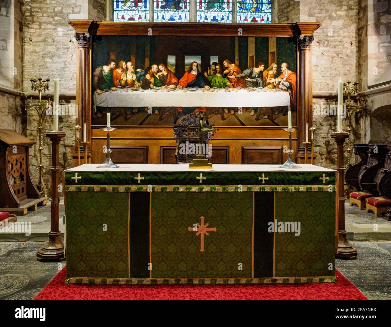 Copy of Da Vinci's Last Supper behind the altar in St Michael and All ...
