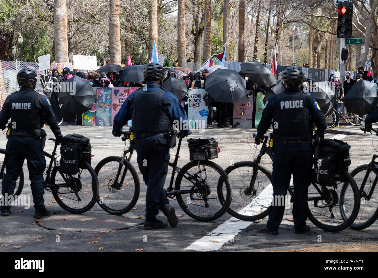 Sacramento, CA, USA. 10th Mar, 2023. Sacramento Police monitor the ...