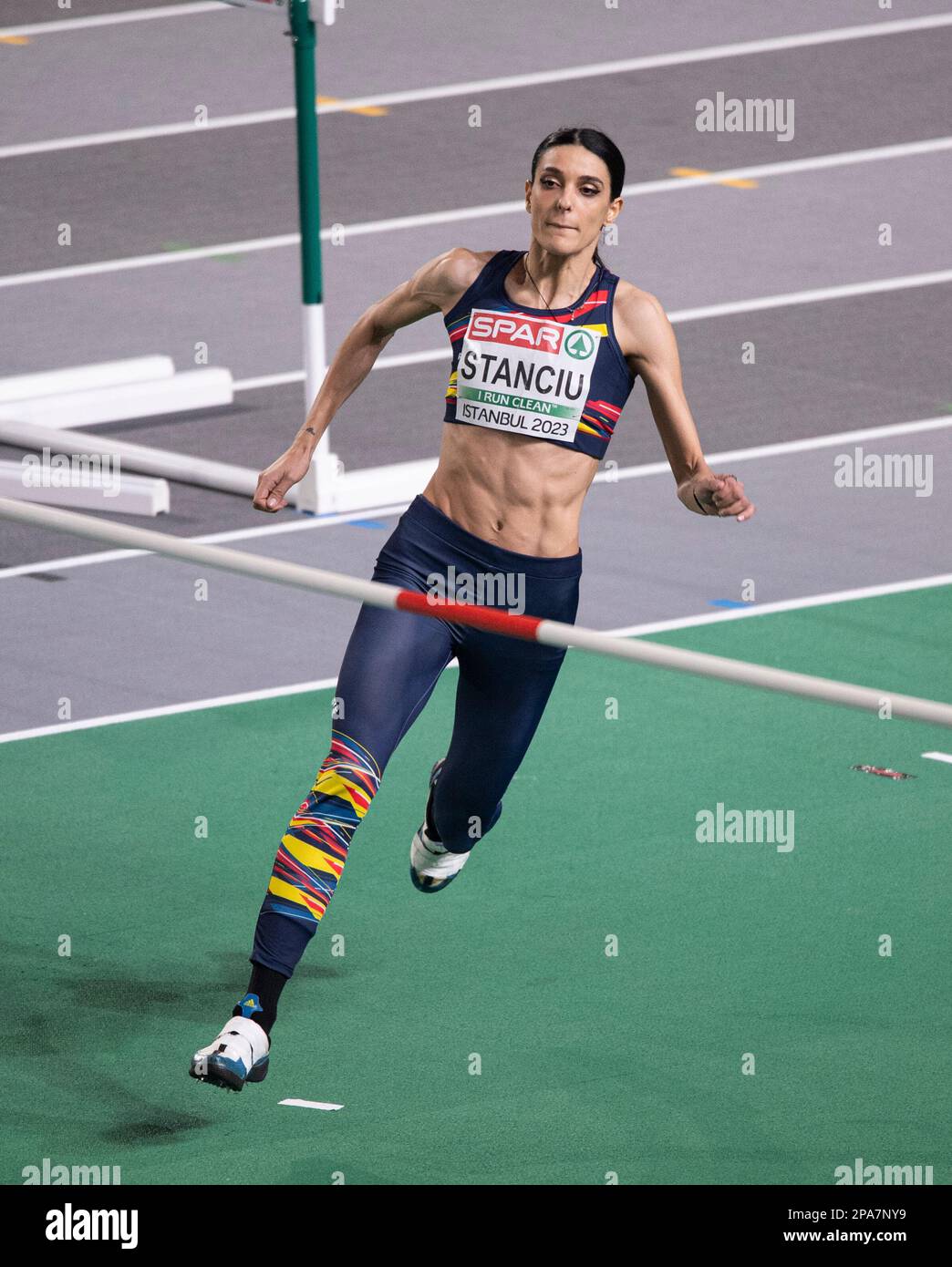 Daniela Stanciu of Romania competing in the women’s high jump final at ...