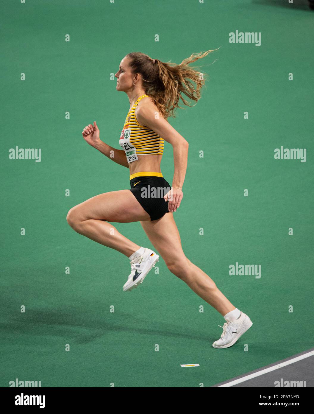 Christina Honsel of Germany competing in the women’s high jump final at ...