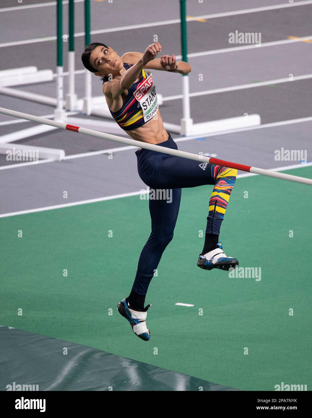 Daniela Stanciu of Romania competing in the women’s high jump final at ...